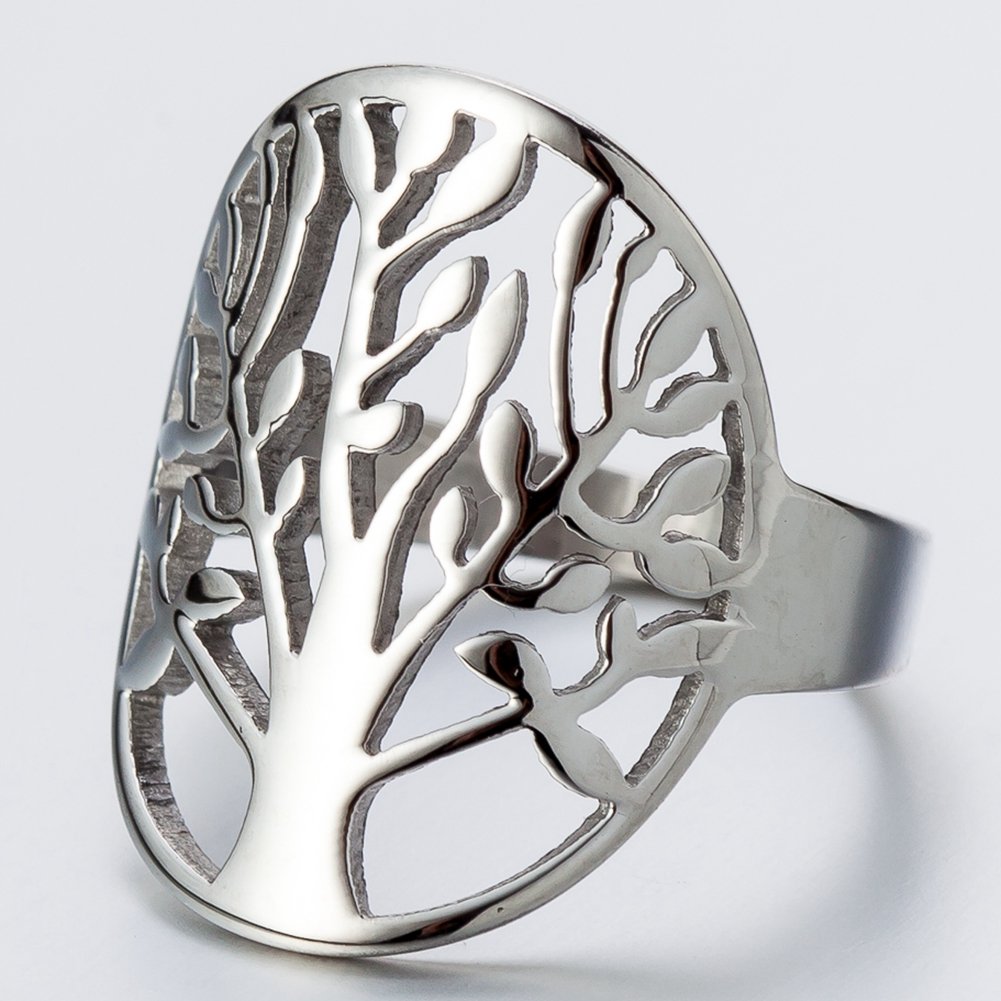 Jude Jewelers Stainless Steel Tree of Life Ring Statement Promise Anniversary Cocktail Party (13)