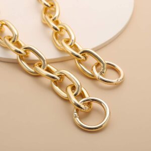 Xerling Gold Chunky Purse Replacement Chains Paper Clip Chain for Handbag Bag Shouder Handle Strap Chain DIY Purse Decoration Accessories Heavy