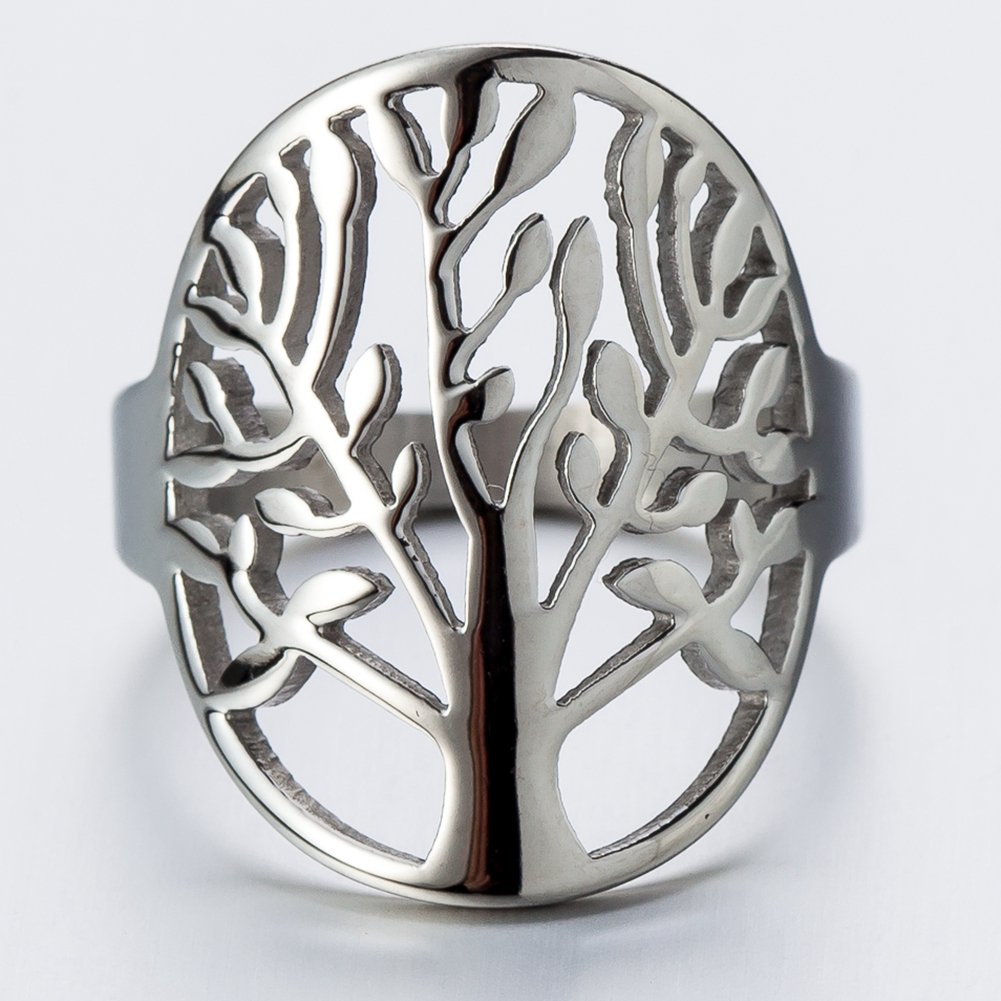 Jude Jewelers Stainless Steel Tree of Life Ring Statement Promise Anniversary Cocktail Party (13)