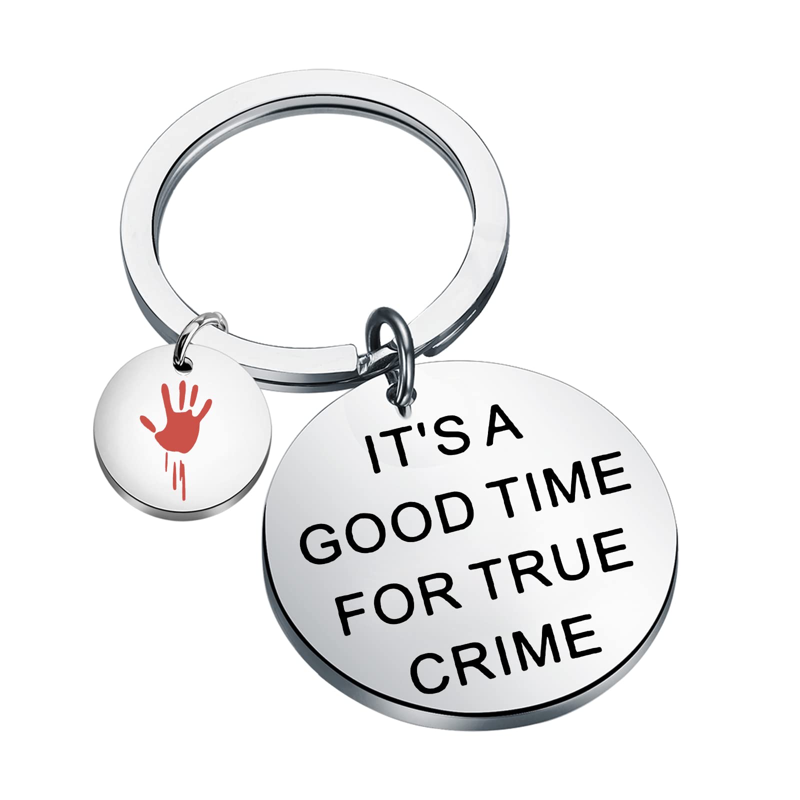 bobauna True Crime Gift Serial Killer Jewelry It's a Good Time For True Crime Gift For True Crime Lover (time for true keychain)