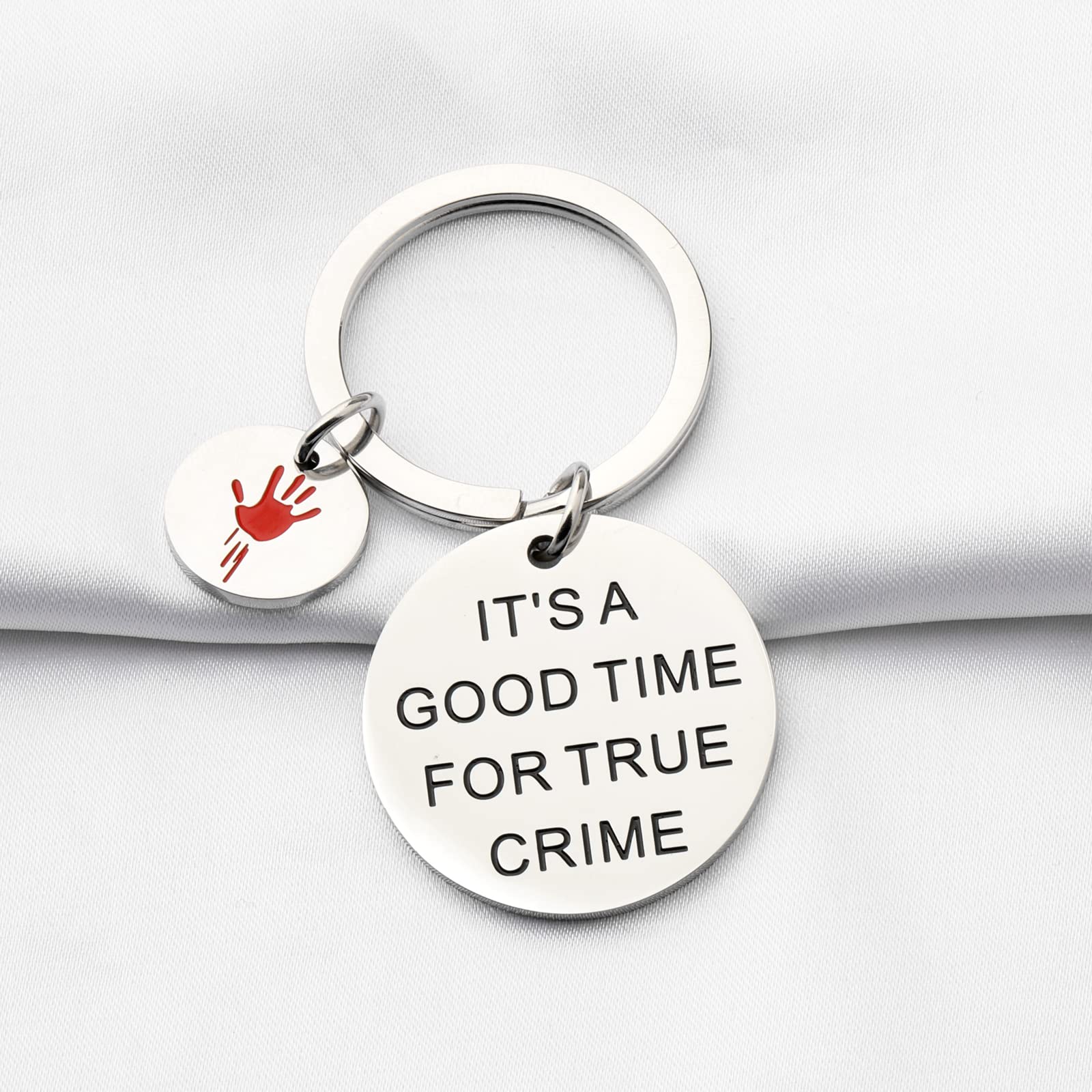 bobauna True Crime Gift Serial Killer Jewelry It's a Good Time For True Crime Gift For True Crime Lover (time for true keychain)