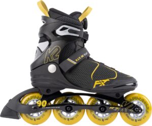 k2 f.i.t. 90 boa gray mens inline skates - gray/mustard / 10.5