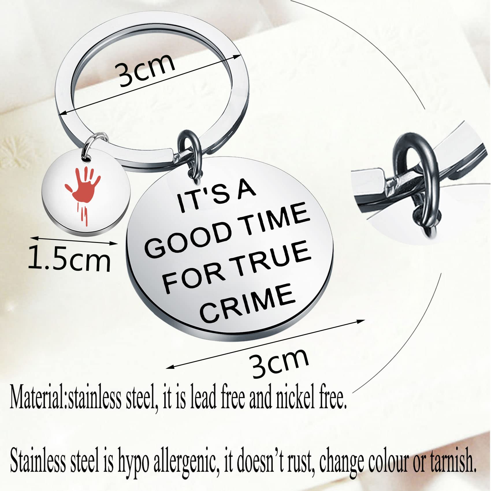 bobauna True Crime Gift Serial Killer Jewelry It's a Good Time For True Crime Gift For True Crime Lover (time for true keychain)