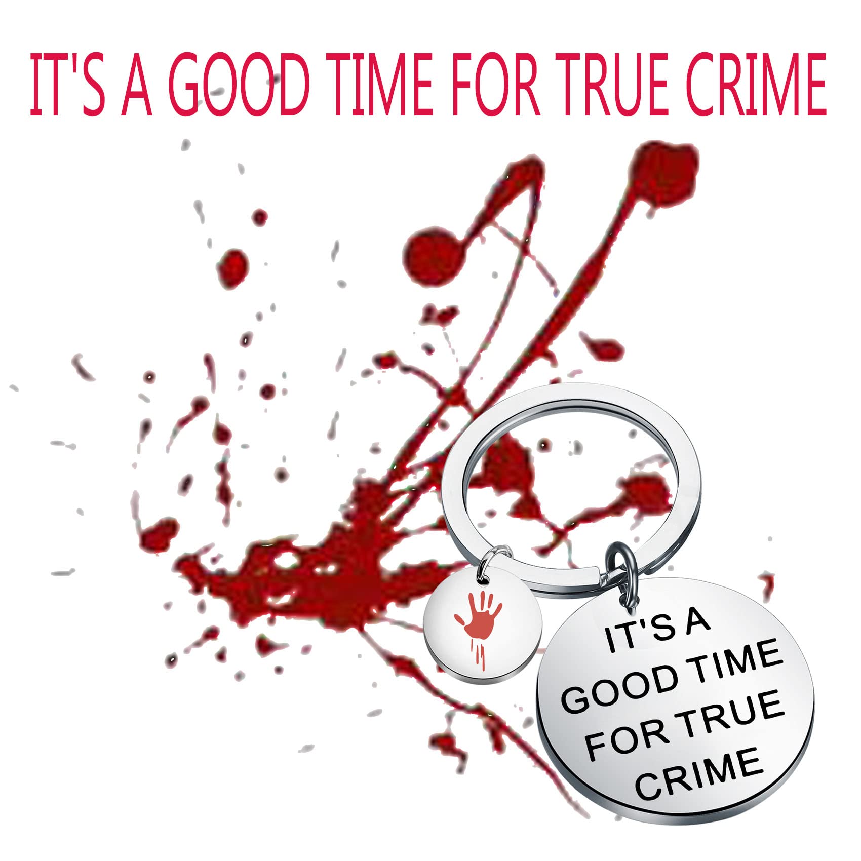 bobauna True Crime Gift Serial Killer Jewelry It's a Good Time For True Crime Gift For True Crime Lover (time for true keychain)