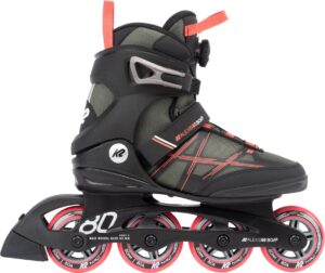 k2 alexis 80 boa womens inline skates - gray/coral, 8.5