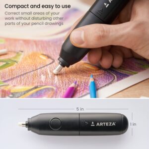 Arteza Pencil Sharpener and Electric Eraser Set, Black, for 8-mm Pencils, 20 Eraser Refills, Office Supplies for Teachers, Students, Classrooms, and Art Studios