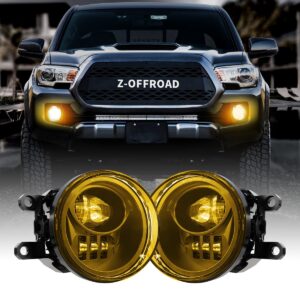 z-offroad yellow led fog lights assembly with clear lens for tacoma 2016-2022 4runner / tundra 2014-2019 camry 2007-2014 amber golden yellow bumper driving lamps replacement