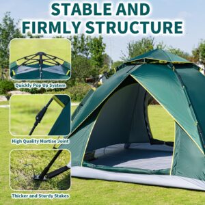 Happy Travel 1/2/3/4 Person Camping Tent, Instant Easy Pop Up Tents for Camping,Automatic Waterproof Family Camping Tent, Easy Set Up Tent,Portable Windproof Dome Tent for Camping Hiking & Traveling