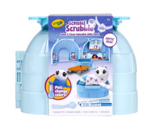 scribble scrubbie pets arctic igloo, color change pets & storage case, gift for girls & boys