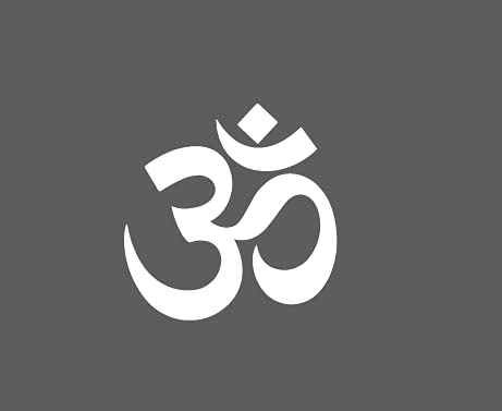 Om Aum #2 Hindu Yoga Namaste Decal Sticker for Truck Car SUV Computer Laptop (4", White)