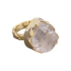 unique 18k yellow gold vermeil raw herkimer diamond rough stone ring all occasion gift jewelry (9)