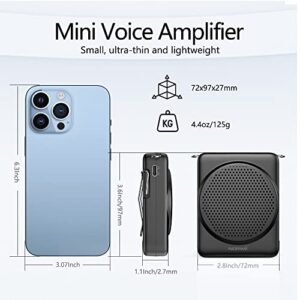 NORWII Mini Voice Amplifier, 3 Hours Quick Charging and up to 30 Hours Play, Portable Voice Amplifier for Teachers, Training, Tour Guide, etc (Black)