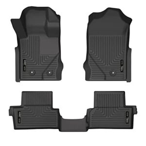 husky liners weatherbeater floor mats | fits 2021-2024 ford bronco 2-door | front & 2nd row, 3-pc black - 95311