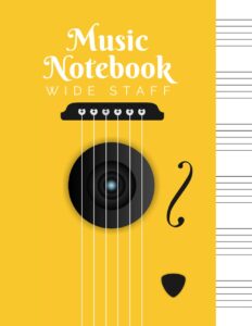 music notebook wide staff: blank sheet music writing notebook for beginners and intermediate, music manuscript paper with. 120 pages 6 staves per ... gift for a music producer or teacher]