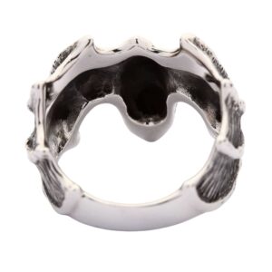 Bikerringshop 925 Sterling Silver Bat Gothic Ring Size 7