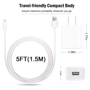 Replacement Charger Adapter Micro USB Charging Cord Cable for Simplehuman 5 inch & 8 inch Round Sensor Makeup Mirror (5FT)