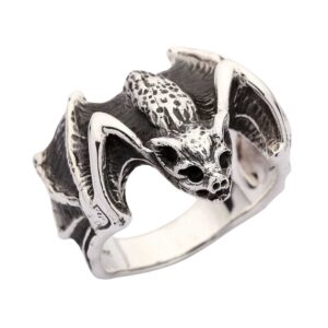 bikerringshop 925 sterling silver bat gothic ring size 7