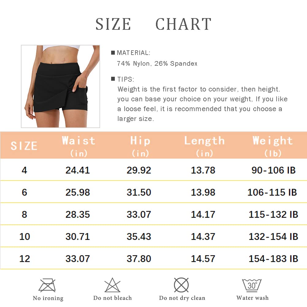 Women's Tennis Skirt Cute Golf Short Mini Skirt Skort Split Hem Bodycon Pencil Skirts for Workout Sports Athletic Black