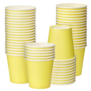 huaiid 3 oz 50 packs small paper cups disposable mouthwash cups bathroom paper cups espresso paper cups small paper cups for snack bathroom espresso perfect for home condos rvs campers (yellow)