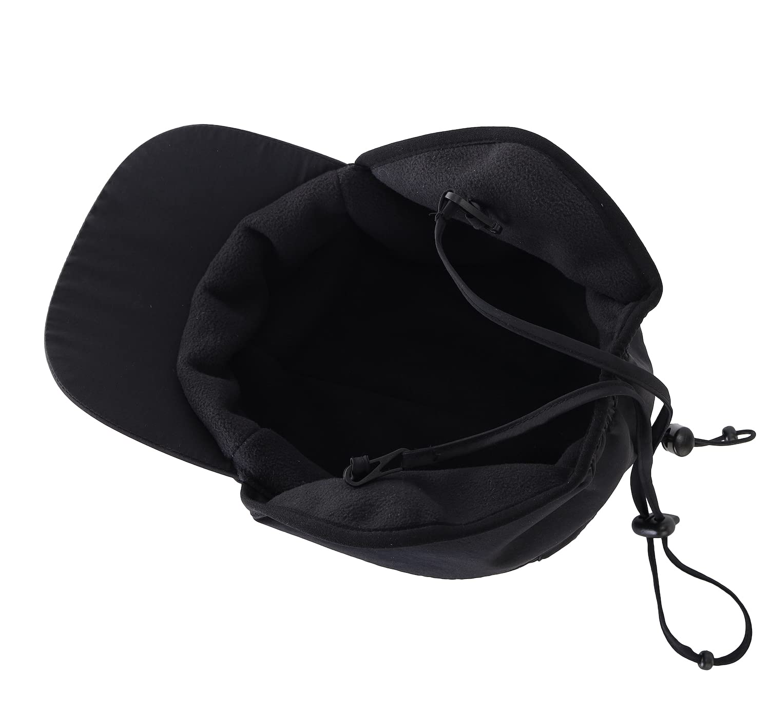 Home Prefer Waterproof Mens Winter Hats with Brim Fleece Lined Earflaps Hat Warm Baseball Cap Black