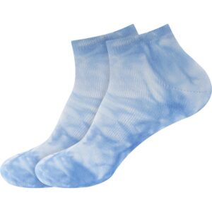 bamboomn men's rayon from bamboo athletic tie dye ankle socks - blue - extra large - 2 pairs