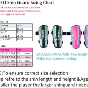 Saeveli Soccer Shin Guards for Toddlers Kids Youth - Lightweight and Durable Shin Pads with Adjustable Straps for Kids 2-14 Years Old Boys and Girls (XS, Pink)