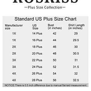 ROSRISS Plus Size Sweatshirts for Women 3X V Neck Shirts Blouses with Pockets Black 24W