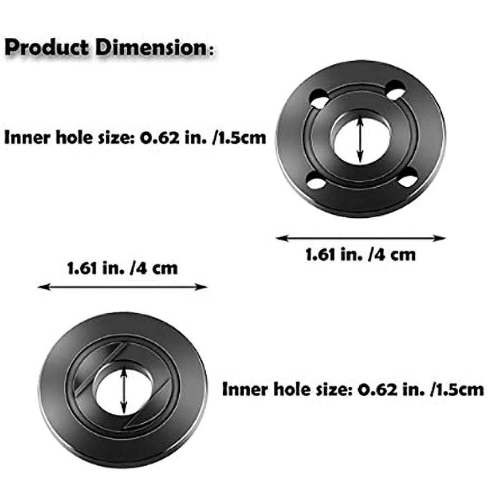 Set of 3 Grinder Flange Replacement Parts 5/8-11 Grinder Nuts with Spanner Wrench, Angle Grinder Attachments Compatible with Dewalt Milwaukee Ryobi