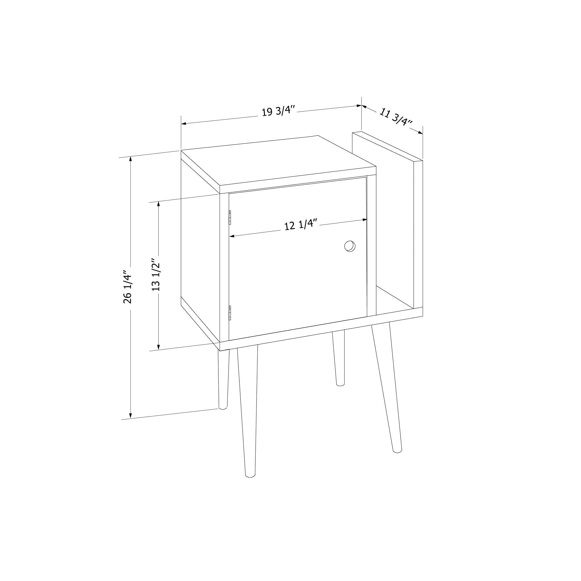 South Shore Kodali Solid End Table with Storage, Natural Wood