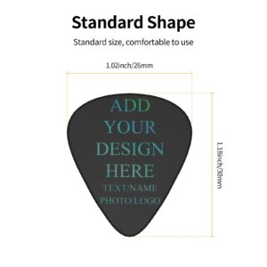 12 PCS Custom Guitar Picks Personalized Your Own Image Text Photo Guitar Plectrums Comfortable Feel Picks for Bass Electric Acoustic Guitars Ukulele Includes 0.46mm 0.71mm 0.96mm