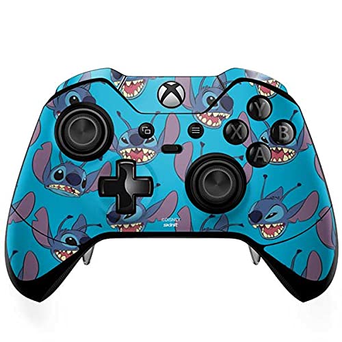 Skinit Decal Gaming Skin Compatible with Xbox One Elite Controller - Officially Licensed Disney Lilo and Stitch Face Expression Pattern Design