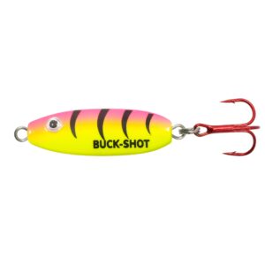 northland fishing tackle buck-shot ice fishing rattle spoon, bubblegum tiger, 1/16 oz, 1/cd