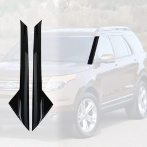 USTAR Black Left Right Pair Windshield Pillar Trim Molding Cover Fit for Ford Explorer 2011-2019 BB5Z7803136AA BB5Z-7803136-AB