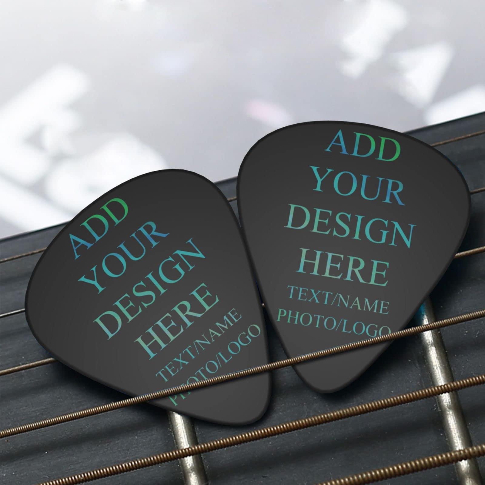 12 PCS Custom Guitar Picks Personalized Your Own Image Text Photo Guitar Plectrums Comfortable Feel Picks for Bass Electric Acoustic Guitars Ukulele Includes 0.46mm 0.71mm 0.96mm