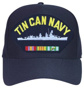 ' tin can navy ' with destroyer and vietnam veteran ribbons ball cap