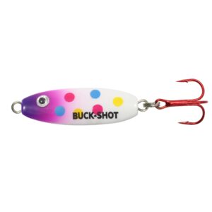 northland fishing tackle buck-shot ice fishing rattle spoon, purple wonder, 1/8 oz, 1/cd