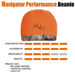 EDTREK Waterproof and Windproof Camo Beanie - Timber and Blaze Orange Camo Performance Hunting Hat (Blaze - in Deep Cam, Medium)