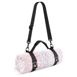 cosmos portable yoga mat strap mat sling picnic blanket strap with adjustable shoulder strap & handle for festivals picnics camping motorcycle bedroll pilates