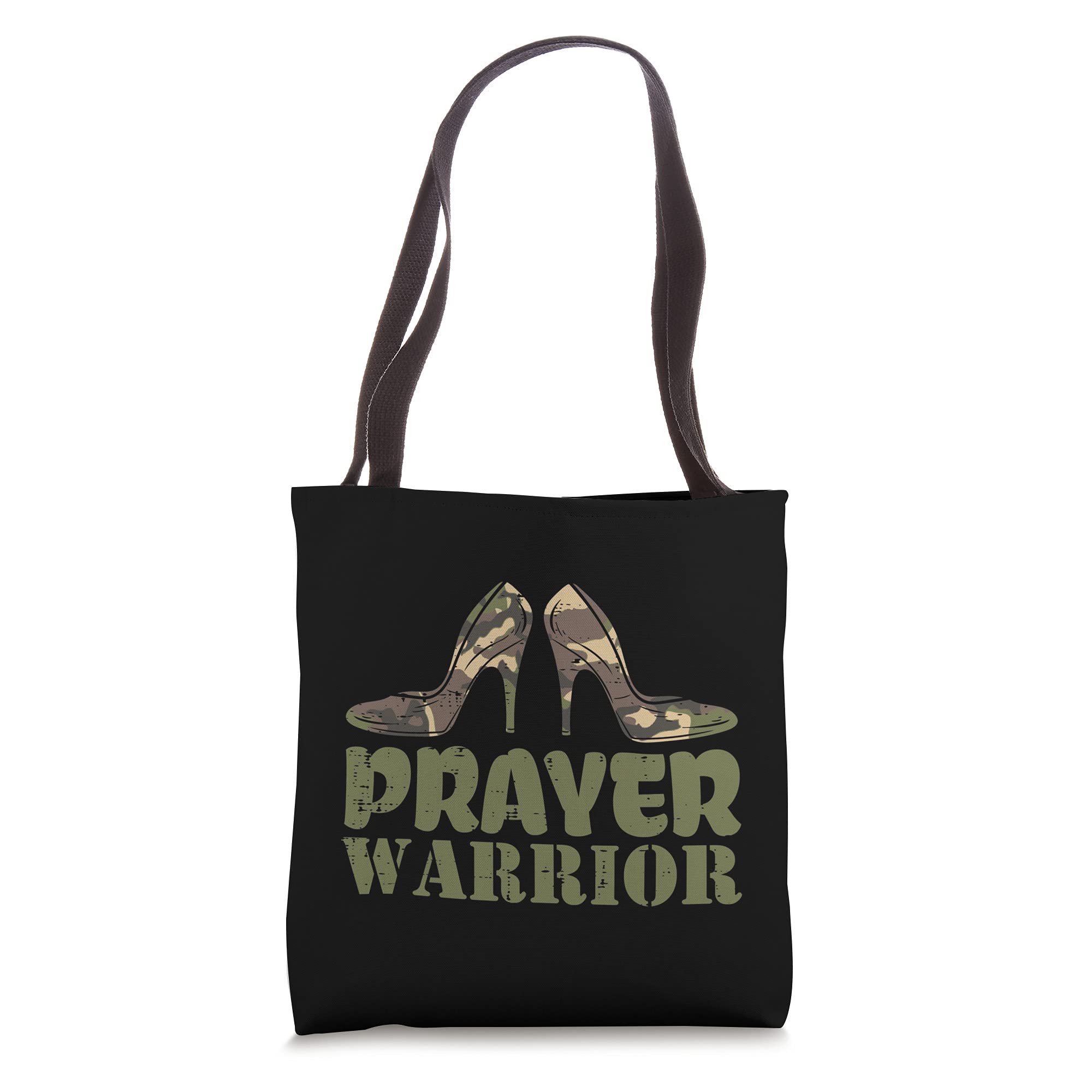 Camo Heels Prayer Warrior Faith God Jesus Christian Women Tote Bag