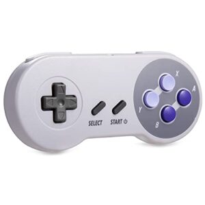 2 Pack 2.4GHz Wireless Controller for SNES Original Console, kiwitatá Rechargeable Remote Wireless Gamepad Controller for SNES Super Entertainment System Console-7 Pin Connector