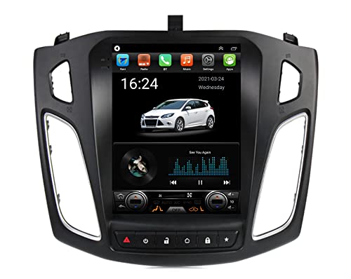 for Ford Focus Radio Upgrade 2012-2018 9.7inch Stereo Replacement Wireless carplay Tesla Style Stereo IPS Touch Screen WiFi GPS Navigation Free Camera