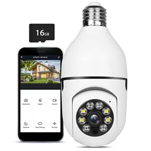 e27 light bulb 1080p security camera,ptz 360 degree panoramic wireless connector with wifi, smart motion detection and alarm,two way audio,remote viewing with 16gb memory card