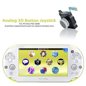 CHENLAN 2-Pack Replacement Joystick Button 3D Rocker Analog ThumbStick Replacement for Sony PSV 2000 PS Vita 2000 2001 White