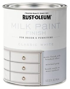 rust-oleum 331049-2pk milk paint finish, quart, classic white, 32 fl oz (pack of 2)