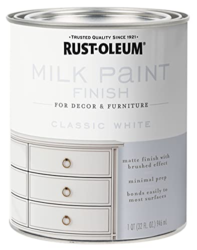 Rust-Oleum 331049-2PK Milk Paint Finish, Quart, Classic White, 32 Fl Oz (Pack of 2)