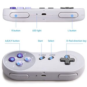 2 Pack 2.4GHz Wireless Controller for SNES Original Console, kiwitatá Rechargeable Remote Wireless Gamepad Controller for SNES Super Entertainment System Console-7 Pin Connector