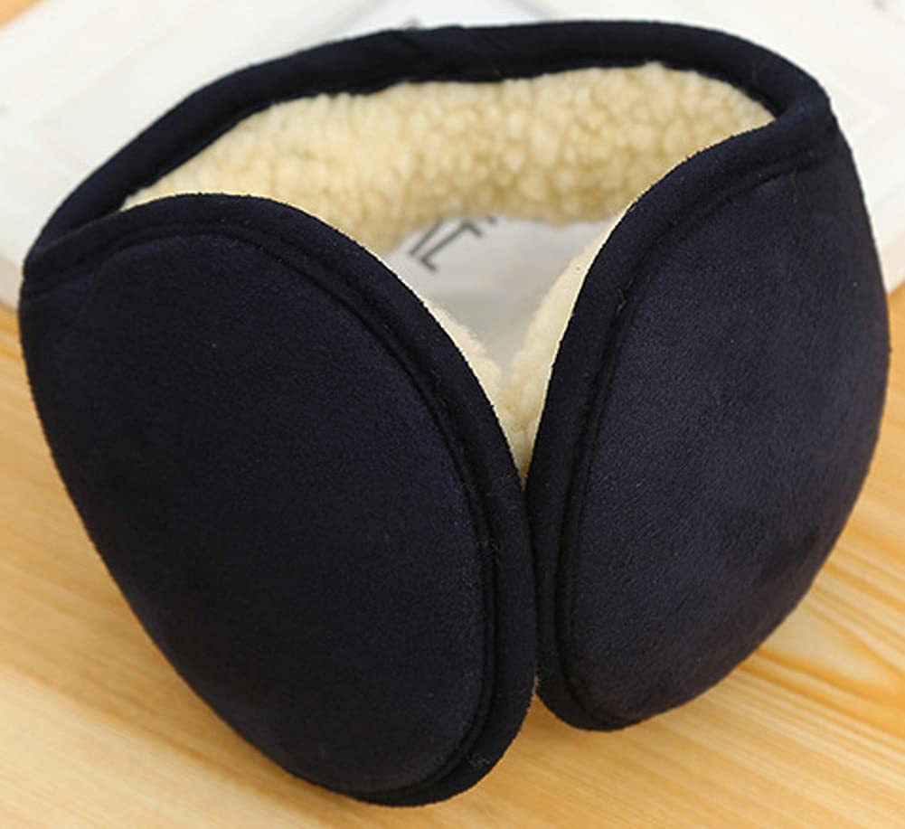 Caistre Winter Warm Outdoor Earmuffs, Foldable Ear Warmers Knit Furry Fleece Ear Muffs for Women Men