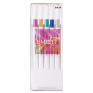 uni emott 5 colors set no.12, virtual color (pemsy5c.no12)