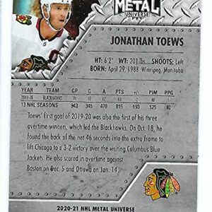 JONATHAN TOEWS 2020-21 Upper Deck NHL Metal Universe #77 Card Chicago Blackhawks Hockey