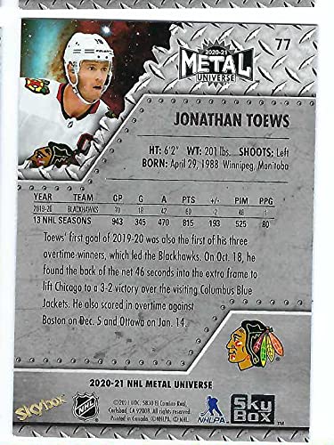 JONATHAN TOEWS 2020-21 Upper Deck NHL Metal Universe #77 Card Chicago Blackhawks Hockey